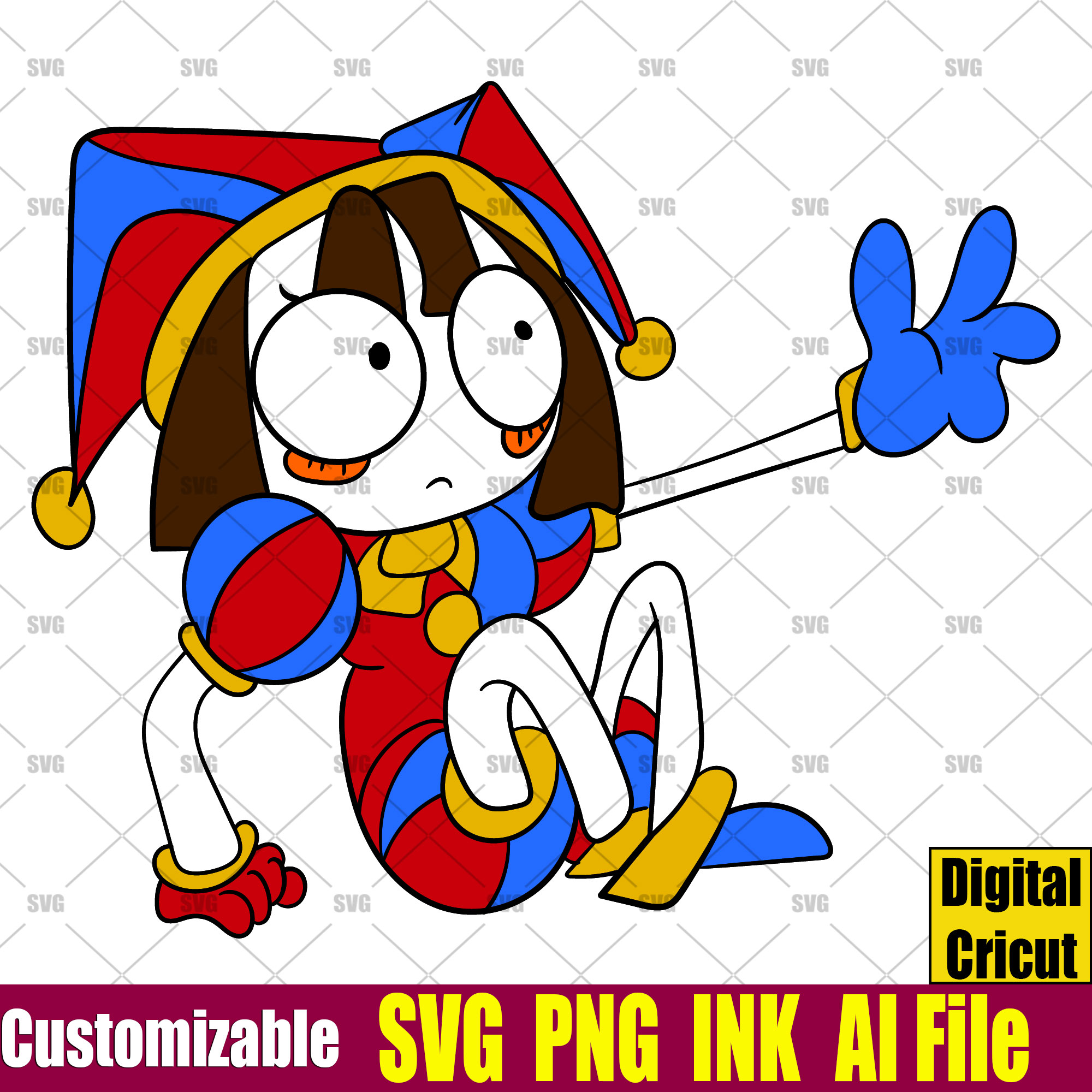 Pomni Svg From The Amazing Digital Circus Svg Pomni Vector C Inspire Uplift 