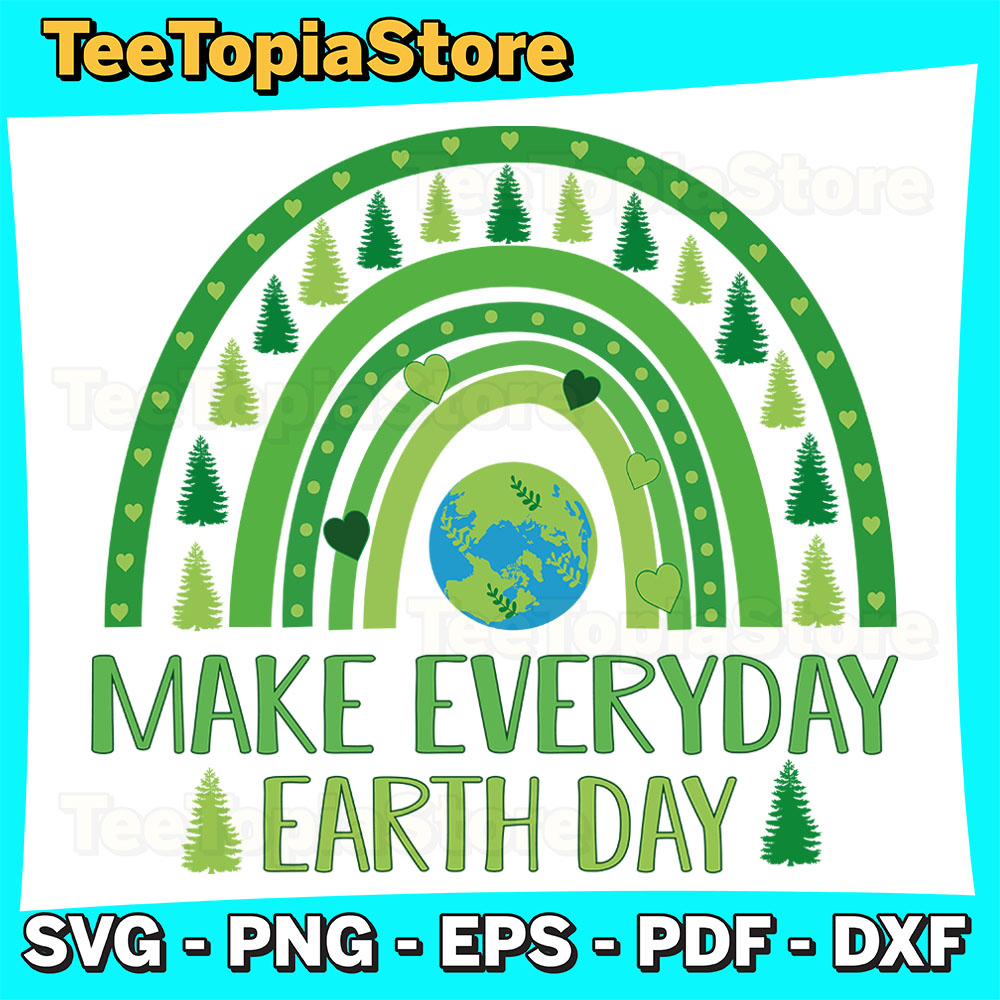 Earth Day Everyday Rainbow 2024 Svg, Go Green Svg, Trees Svg | Inspire ...
