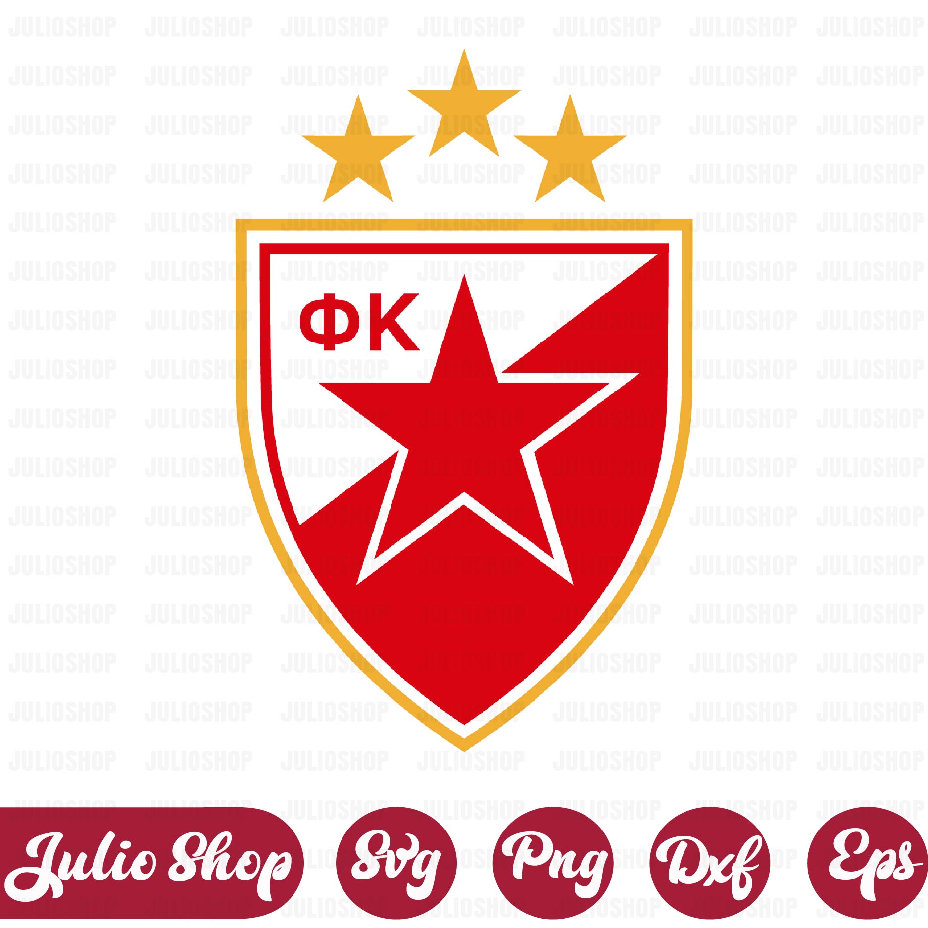 Red Star Belgrade Svg, Soccer Logo, Digital File, Logo Print - Inspire ...