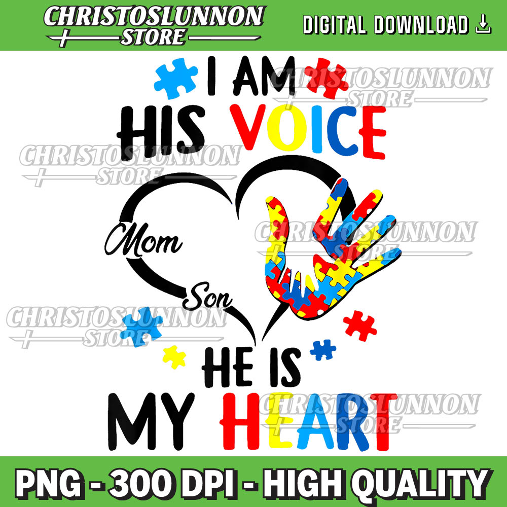 I Am His Voice He Is My Heart Png, Autism Awareness Png, Aut | Inspire ...