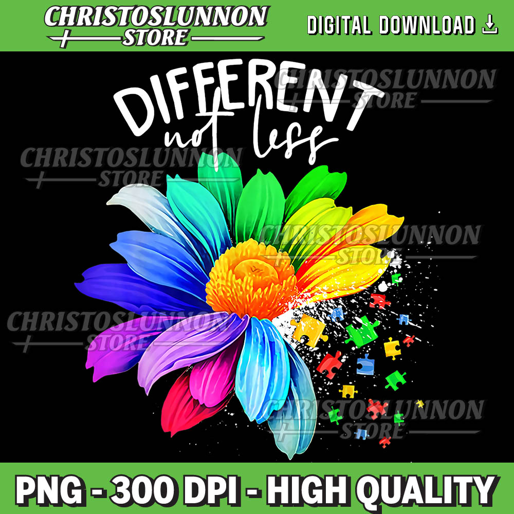 Color Flower Different Not Less Autism Awareness Month Png, - Inspire ...