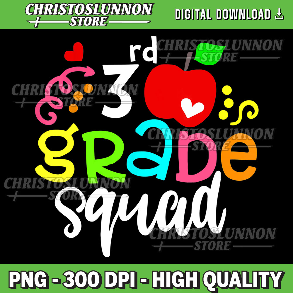3rd Grade Squad Png, Funny Third Grade Team Back To School P | Inspire ...