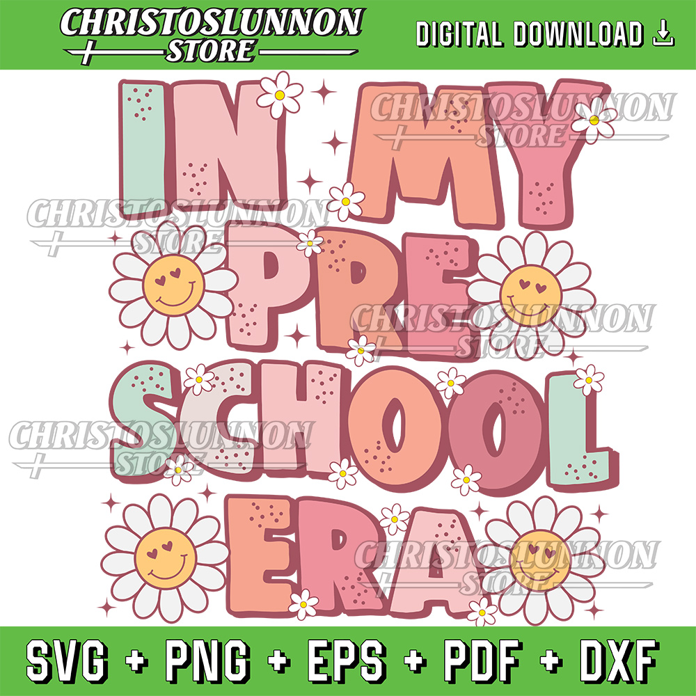 In My Preschool Era Retro, Cute Groovy Pre K Back to School | Inspire ...