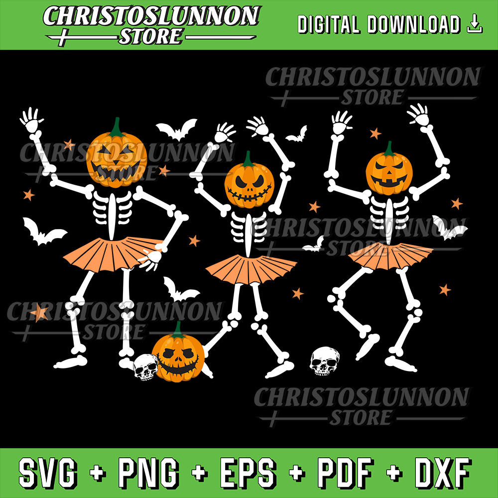 Ballet Pumpkin Skeleton Scary Halloween Svg, Ballet Skeleton | Inspire ...