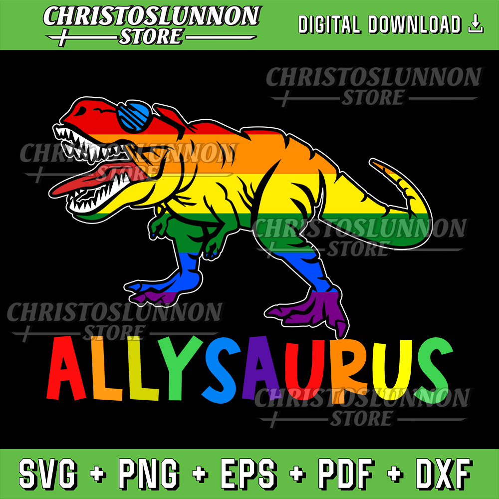Allysaurus LGBT Svg, Dinosaur Rainbow Flag Ally LGBT Pride S | Inspire ...