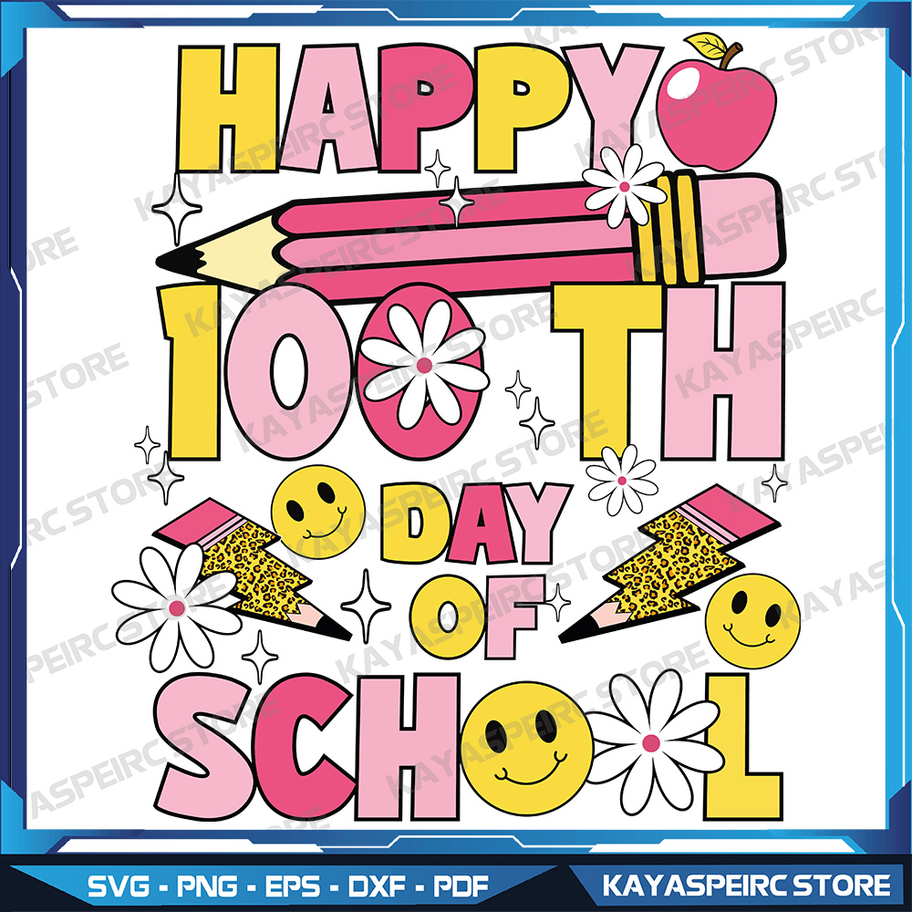100th Day Of School Pink Teachers Student Svg, 100 Days Of S | Inspire ...
