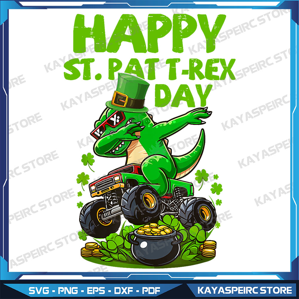 Happy St Pat T Rex Day Dinosaur Png, St Patricks Day Toddler | Inspire ...