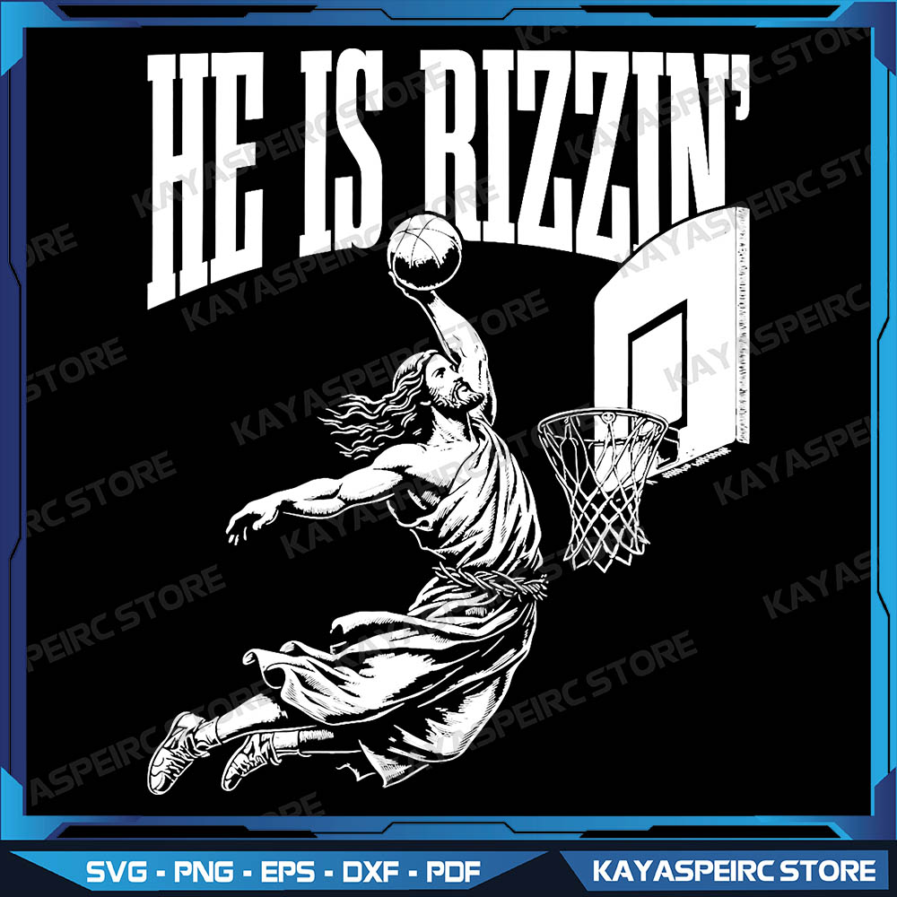 He Is Rizzin Png, Funny Jesus Basketball Meme Png, Retro Y2K | Inspire ...