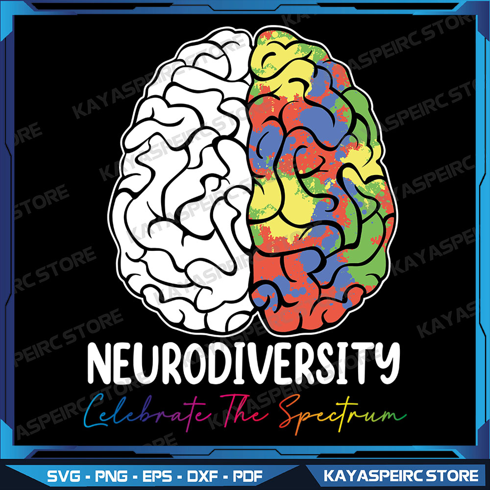 Neurodiversity Svg, Autism Spectrum ASD ADHD Rainbow Brain S | Inspire ...