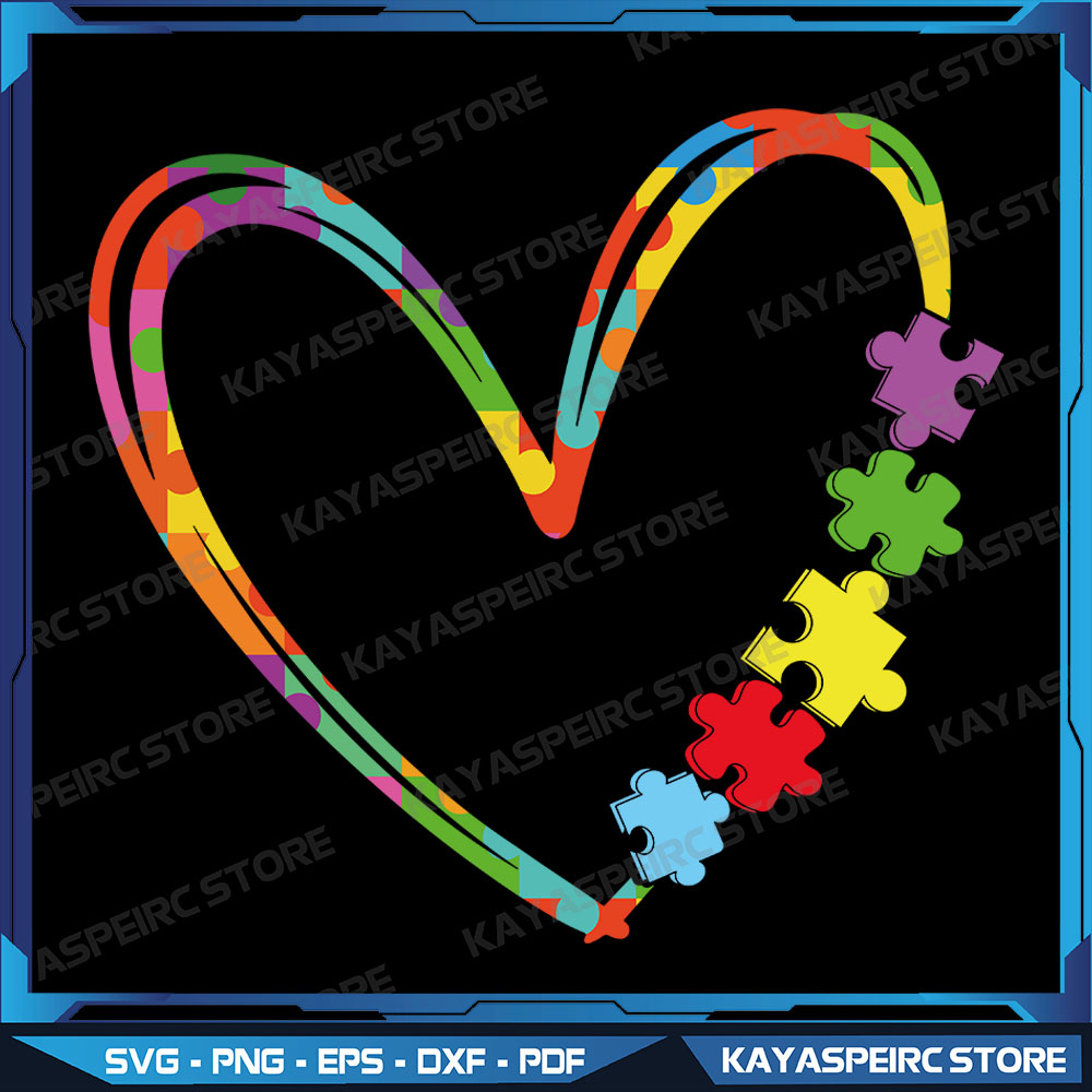 Autism Awareness Love Heart Puzzle Piece Svg, Autism Awarene | Inspire ...