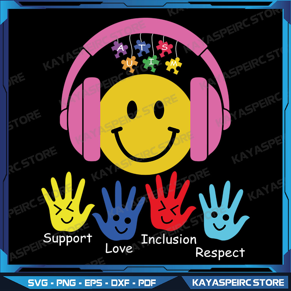 Autism Awareness Svg, Acceptance Autism Svg, Smile Face Svg, | Inspire ...
