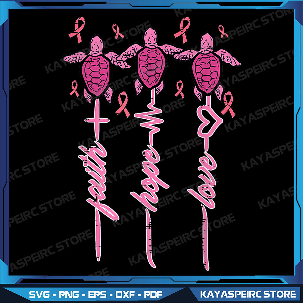 Breast-Cancer-Awareness Turtles Faith Hope Png, Turtle Png, | Inspire ...