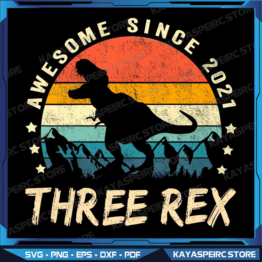 Kids Three Rex 3rd Birthday Png,Third Dinosaur 3 Year Old Pn | Inspire ...