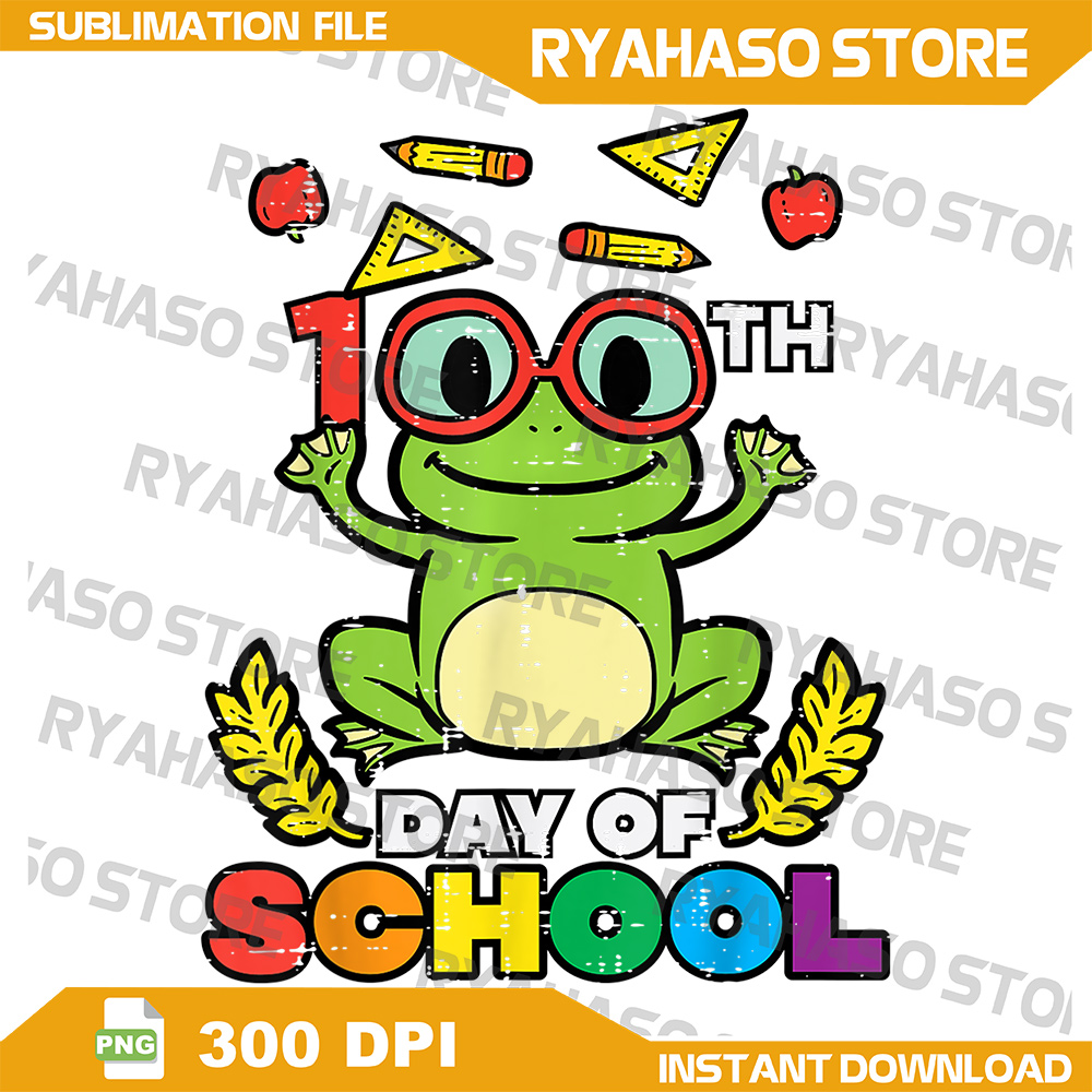 100th Day Of School Frog Png, 100 Days Smarter Teacher Kids | Inspire ...