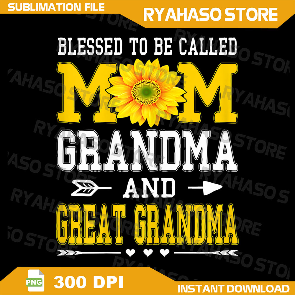 Womens Blessed To Be Called Mom Grandma Great Grandma Mother | Inspire ...