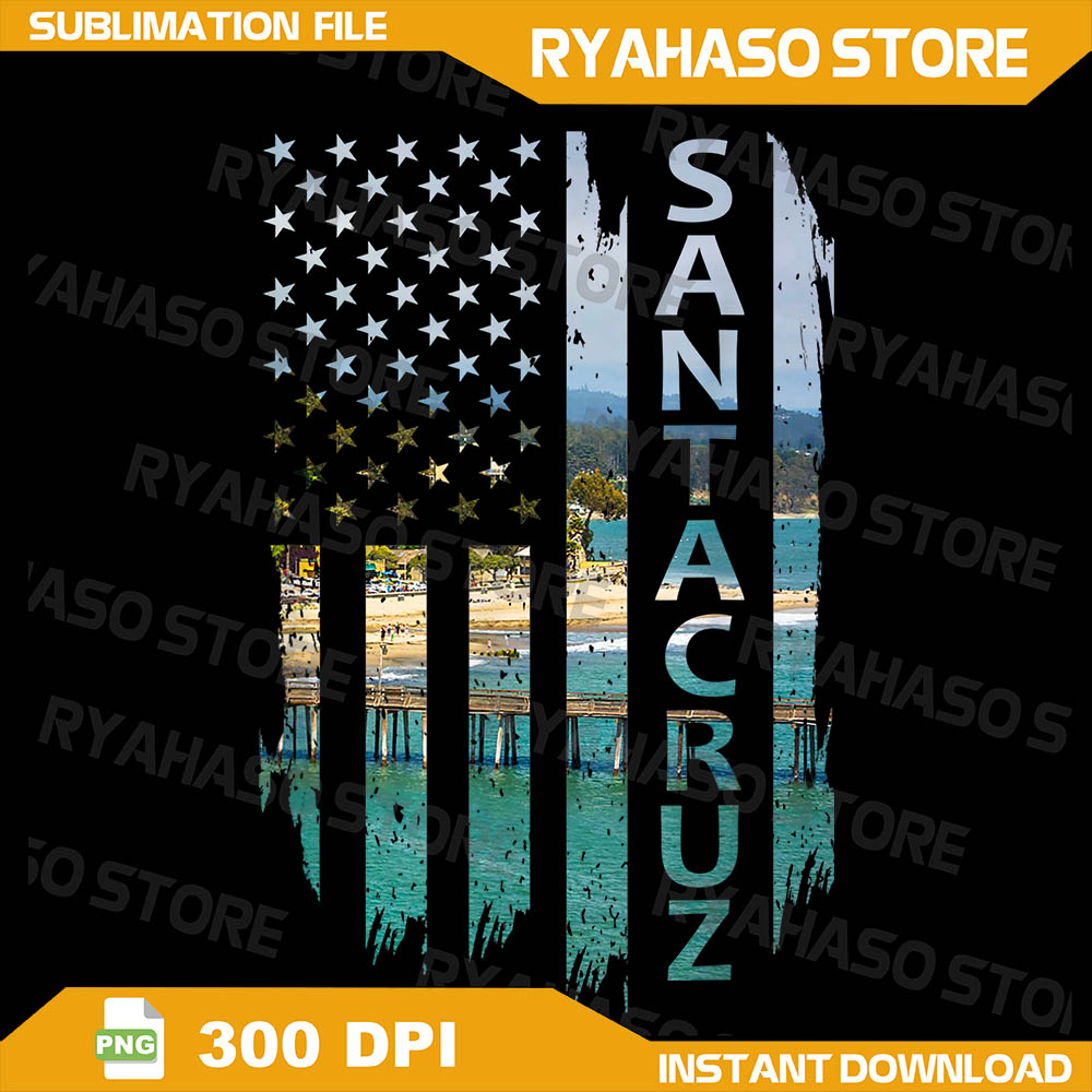 Santa Cruz California Png, Summer Sunset American Flag Patri - Inspire ...