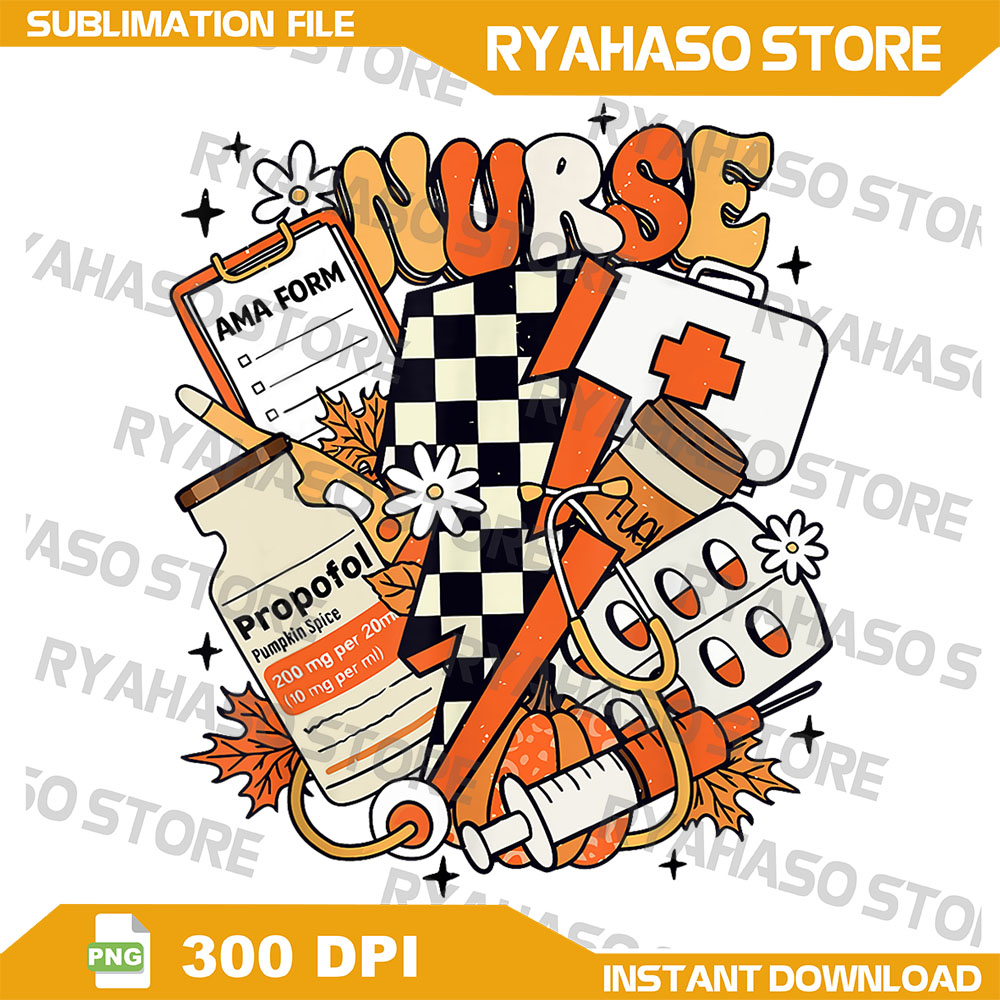 Retro Pumpkin Nurse Life Thanksgiving Fall Autumn Nurse Png, | Inspire ...