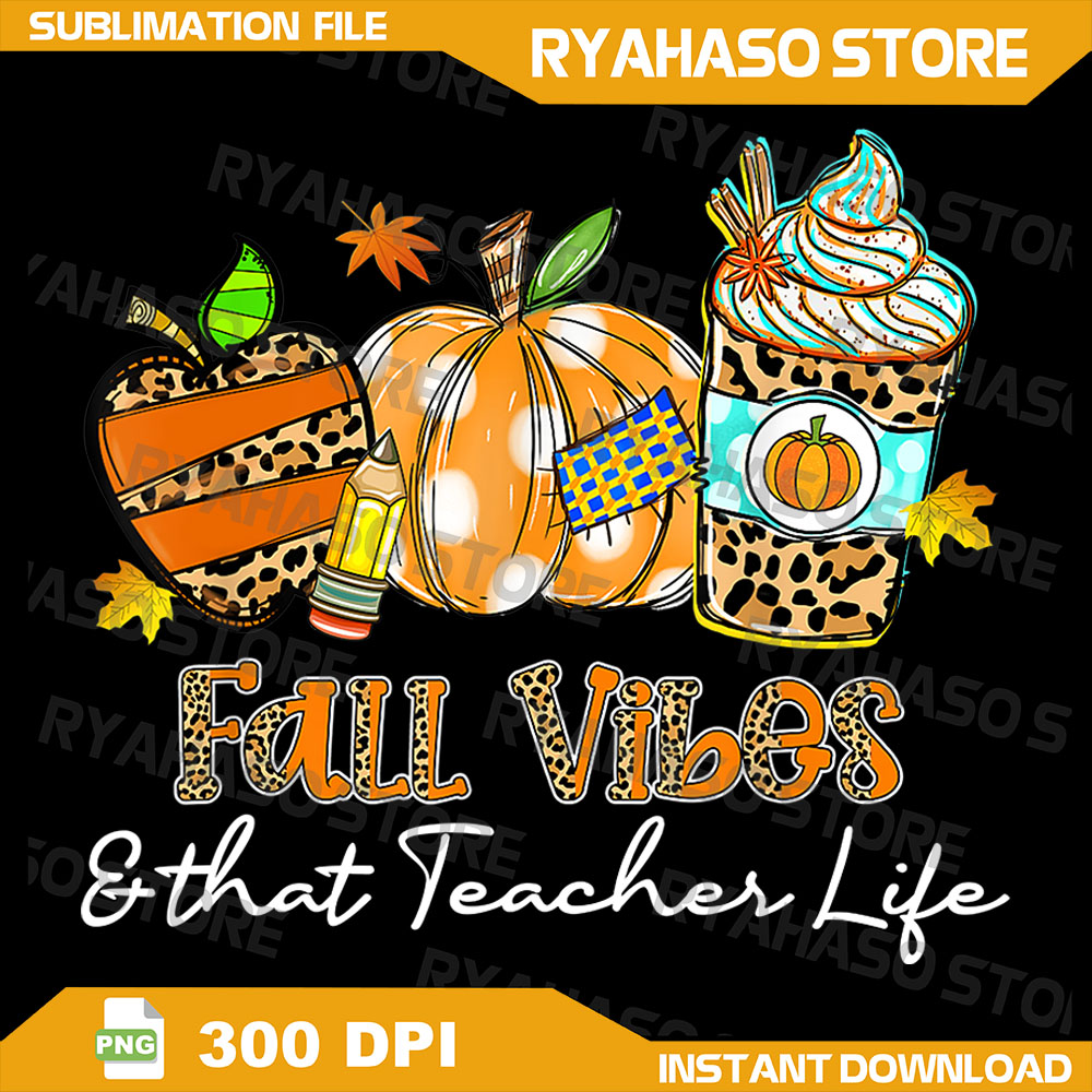 Fall Vibes & That Teacher Life Apple Pencil Pumpkin Fall Png | Inspire ...