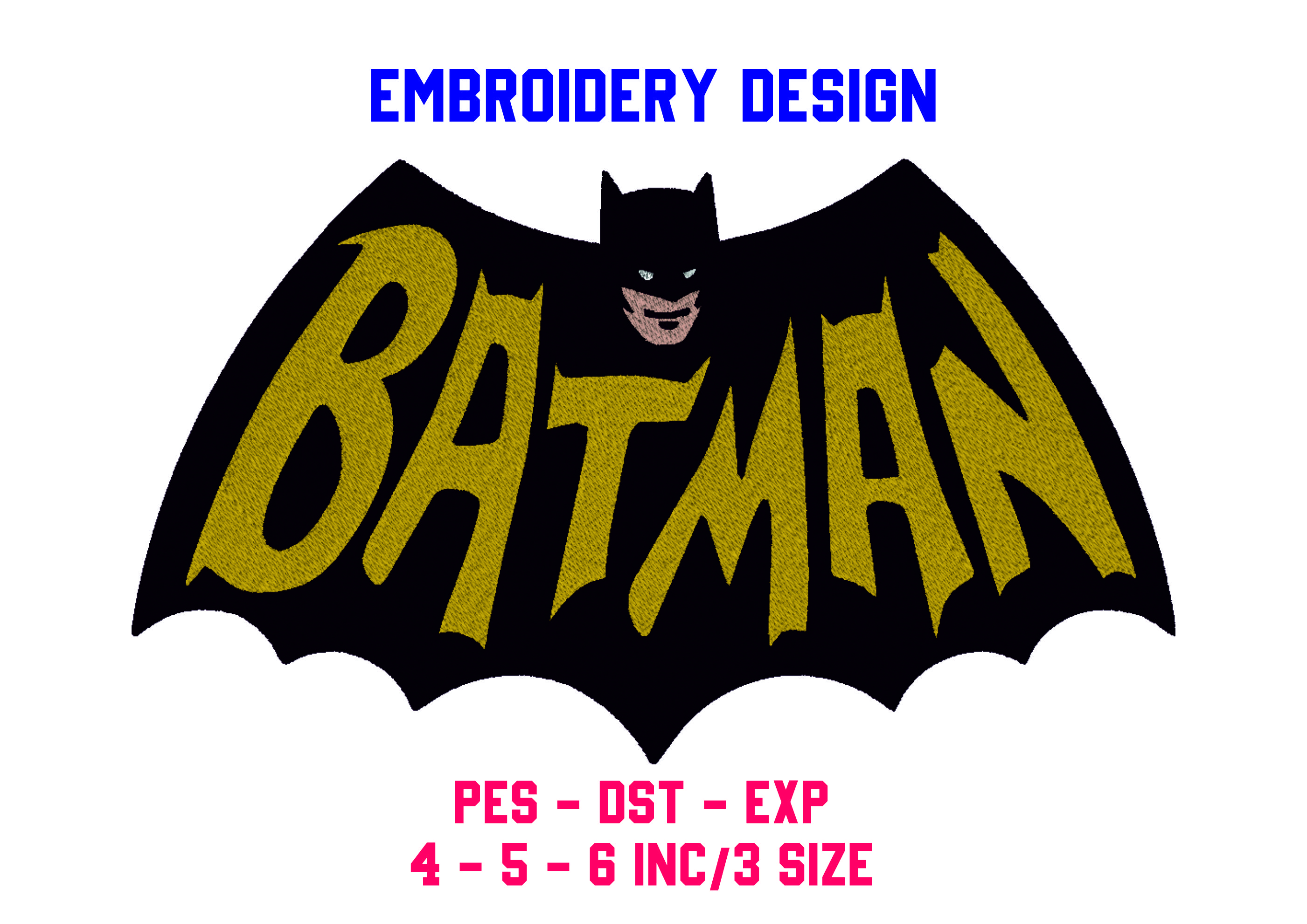 Batman Embroidery Design , Bat Embroidery Design, Superhero | Inspire ...