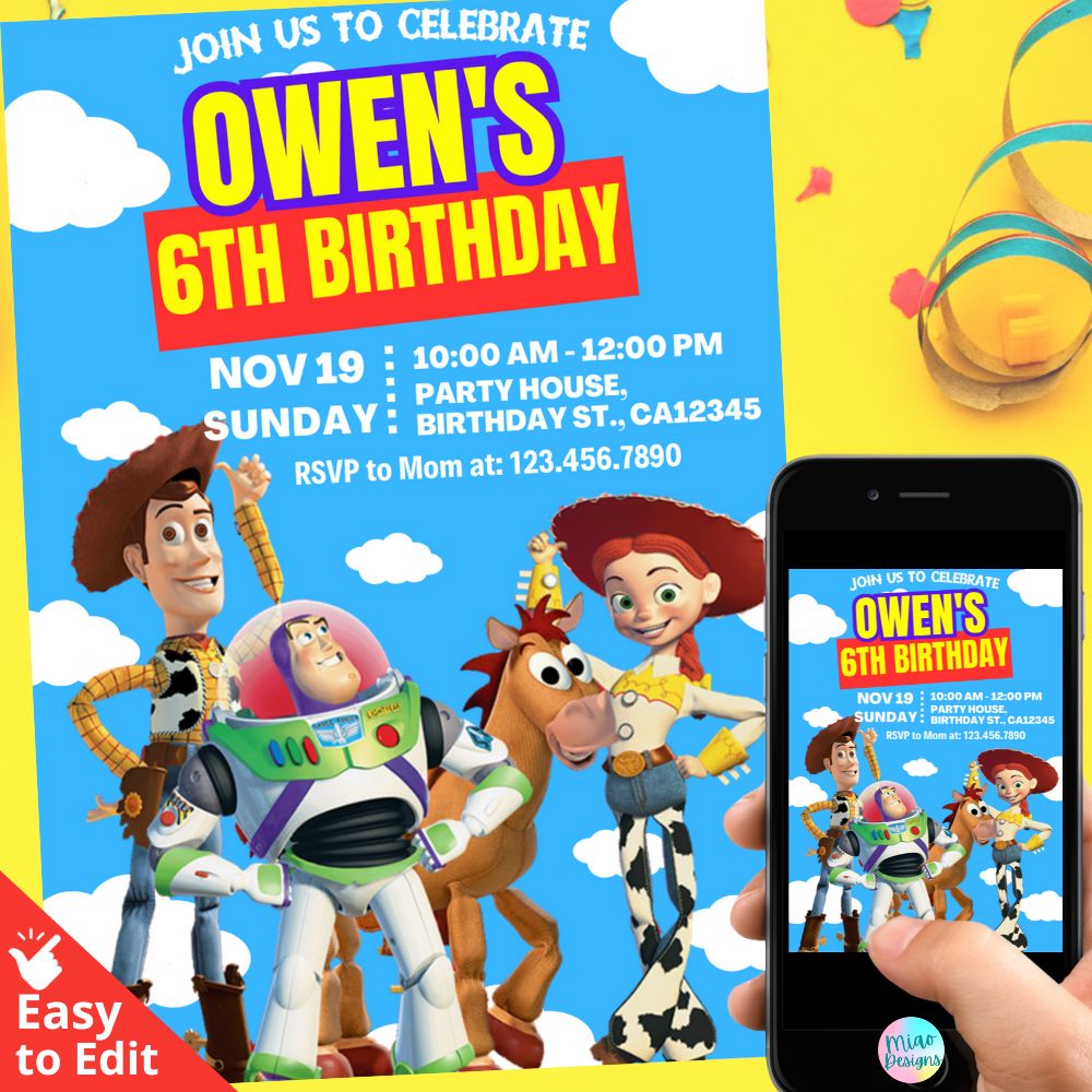 Toy Story Birthday Invitation Templates
