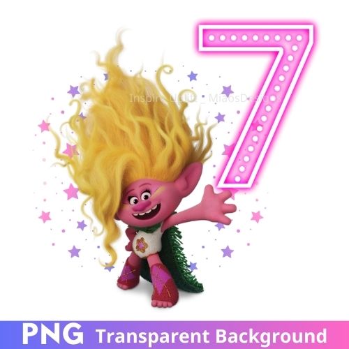 Trolls Viva 7th Birthday PNG Clipart Image | Inspire Uplift