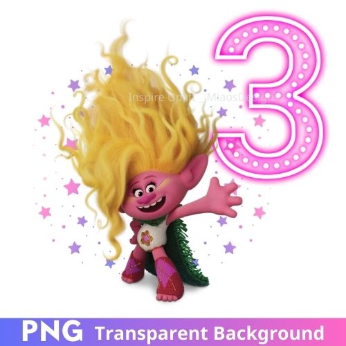 Trolls Viva 3th Birthday PNG Clipart Image | Inspire Uplift