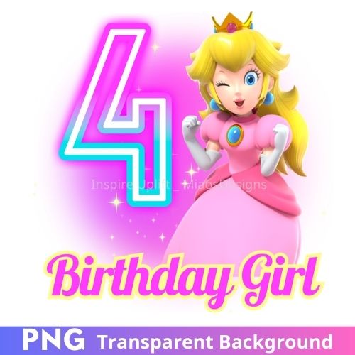 Princess Peach Super Mario 4th Birthday PNG Clipart Image | Inspire Uplift