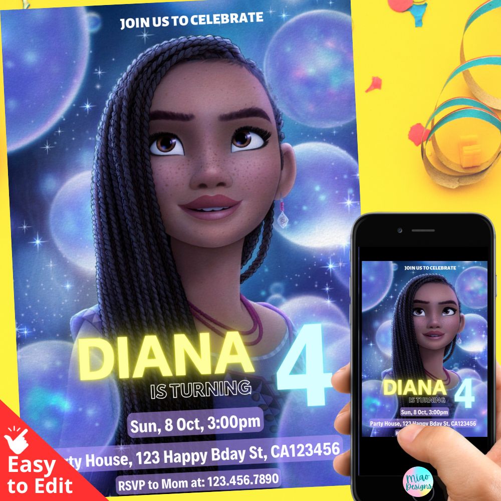 Disney Wish Asha Birthday Invitation Template Inspire Uplift