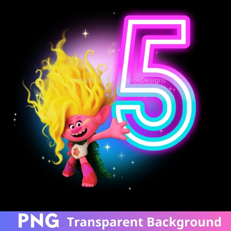 Trolls Viva 5th Birthday Girl PNG Transparent Clipart Image | Inspire ...