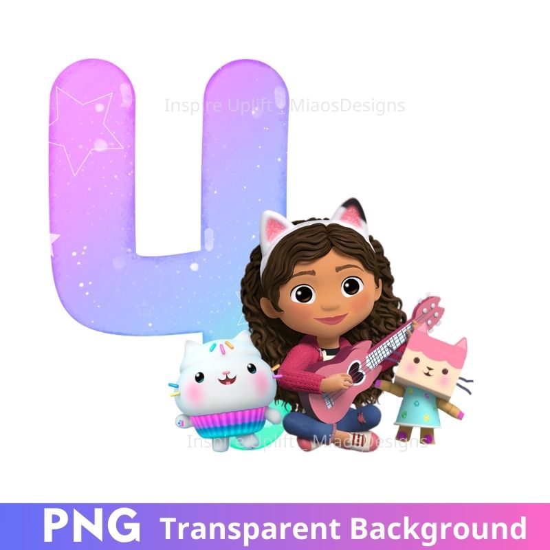 Gabby's Dollhouse 4th Birthday Four PNG Transparent Image | Inspire Uplift