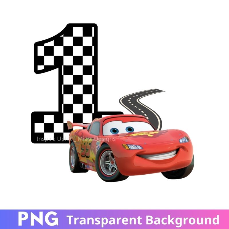 Disney Cars 1st Birthday Baby One PNG Image Transparent | Inspire Uplift