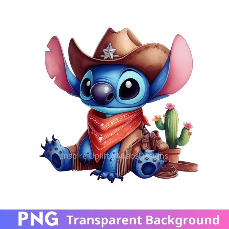 Stitch Cowboy PNG Clipart Image Transparent | Inspire Uplift