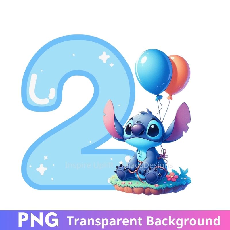 Stitch Baby 2nd Birthday Two PNG Transparent Image - Inspire Uplift