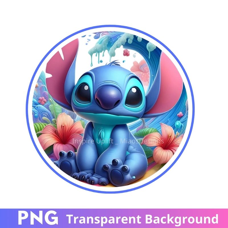 Stitch Circle PNG Image Thank You Label Sticker - Inspire Uplift