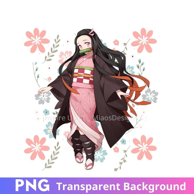 Nezuko Demon Slayer Anime Flower Logo PNG Clipart Image - Inspire Uplift