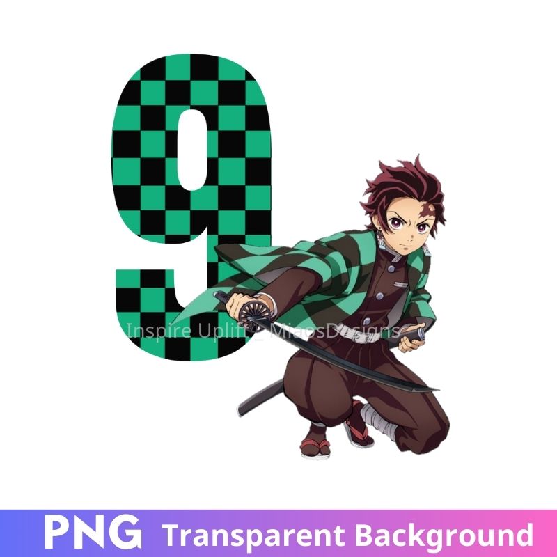 Demon Slayer Anime 9th Birthday Nine PNG Transparent Backgro | Inspire ...