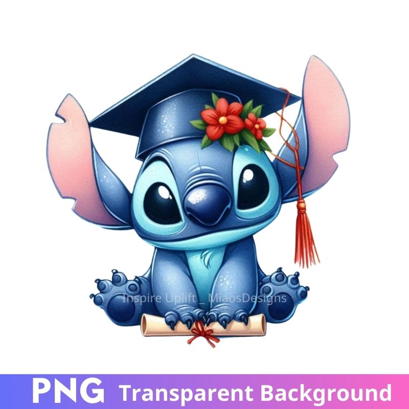 Stitch Graduation PNG Transparent Image Clipart | Inspire Uplift