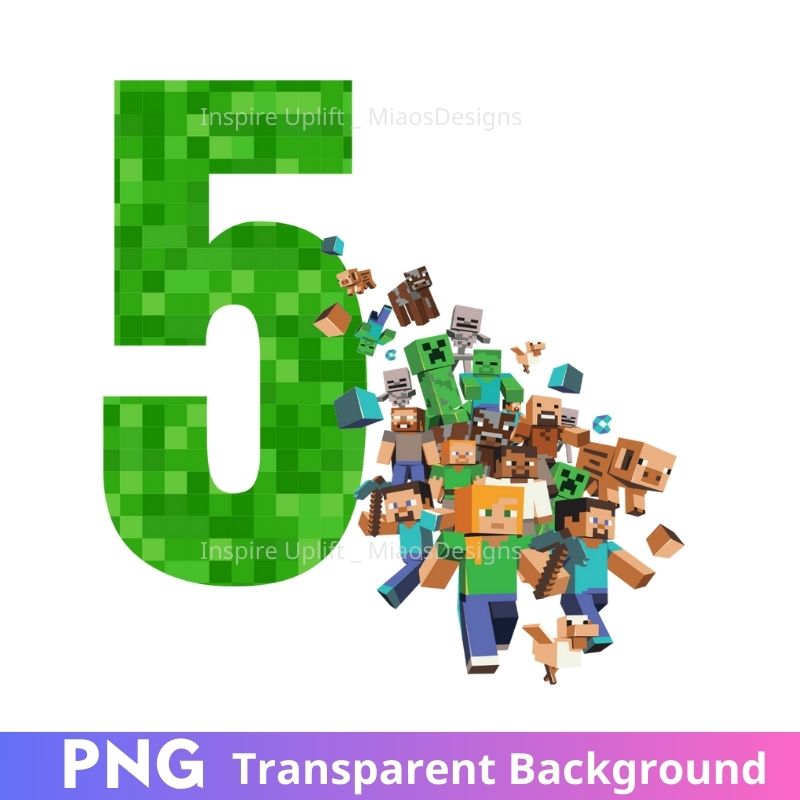 Minecraft 5th Birthday Party PNG Clipart Image Five | Inspire Uplift