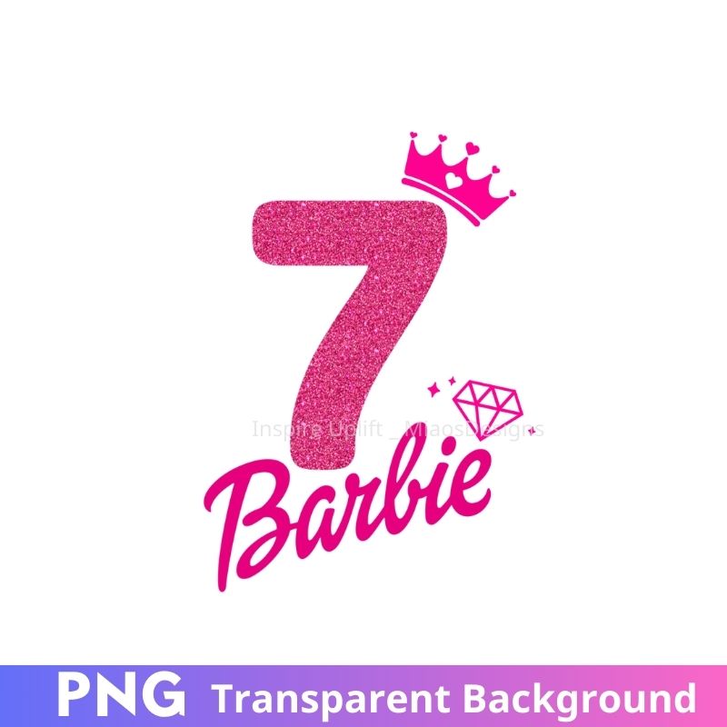 Barbie 7th Birthday Party PNG Clipart Image Seven | Inspire Uplift