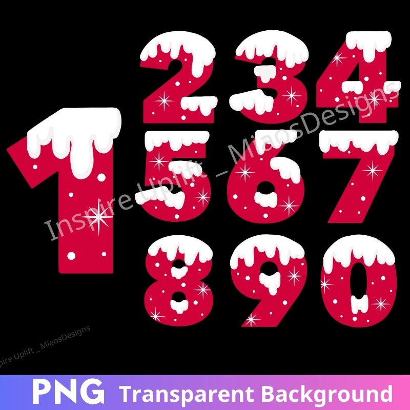 Christmas Style Number PNG images Transparent | Inspire Uplift