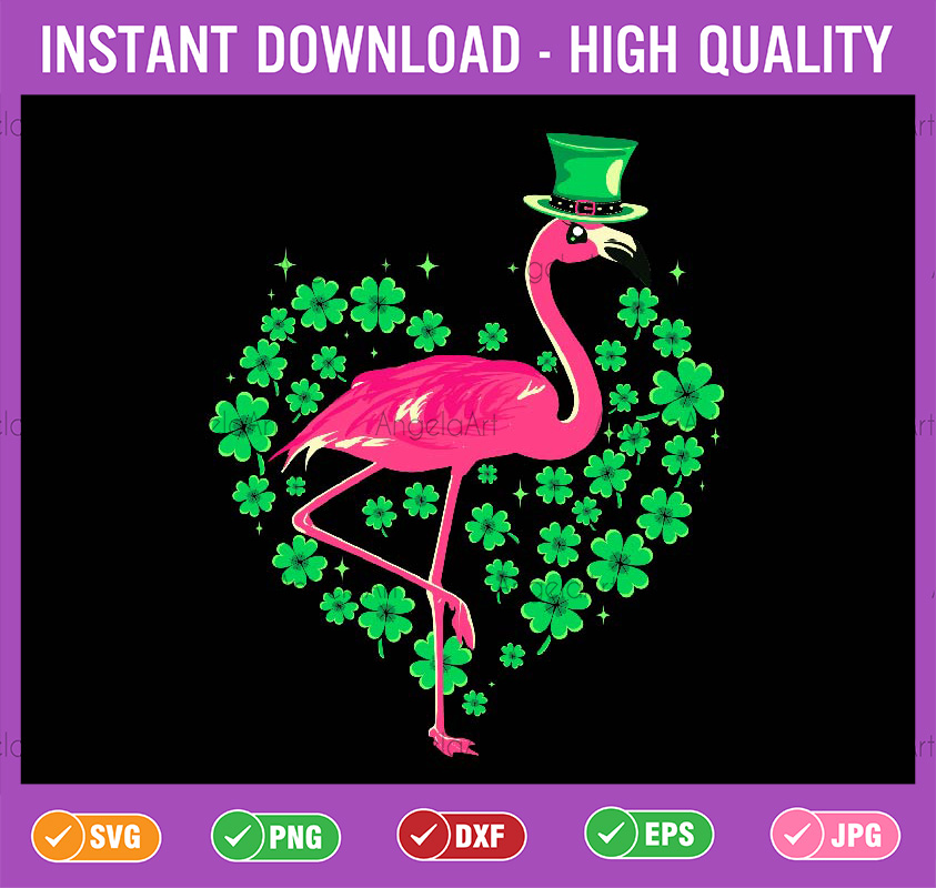 St Patricks Day Irish Flamingo Svg, Leprechaun Flamingo Love - Inspire ...
