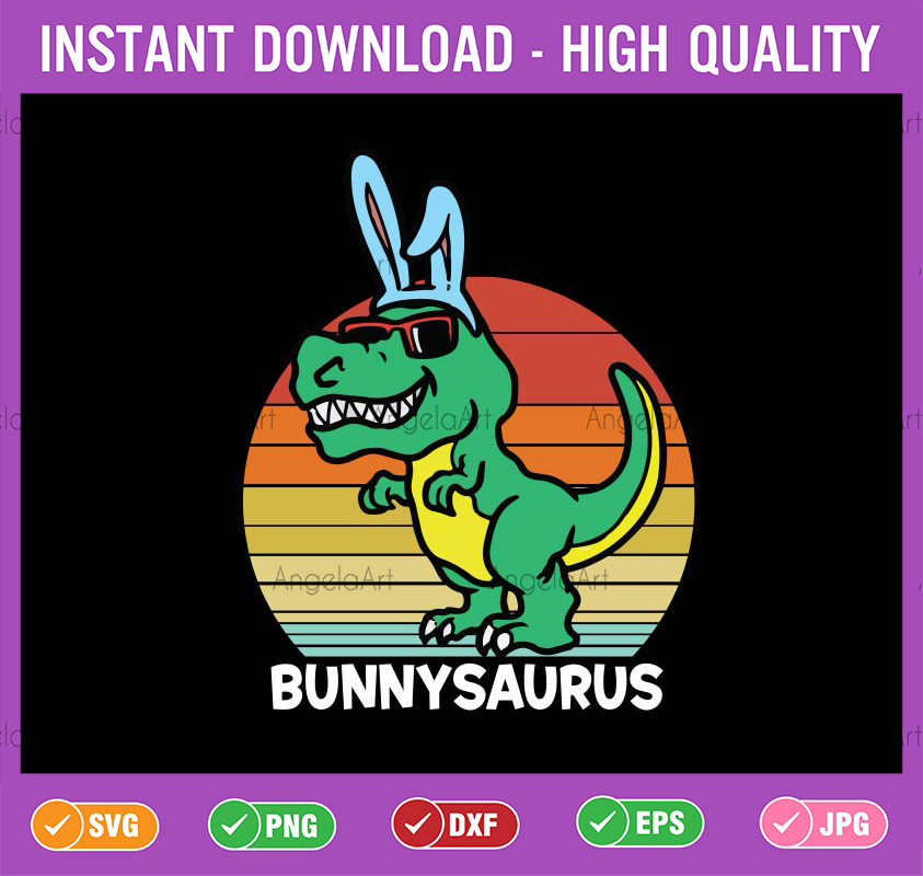 Bunnysaurus Trex Svg, Bunny Easter Dinosaur Svg, Easter Dino | Inspire ...