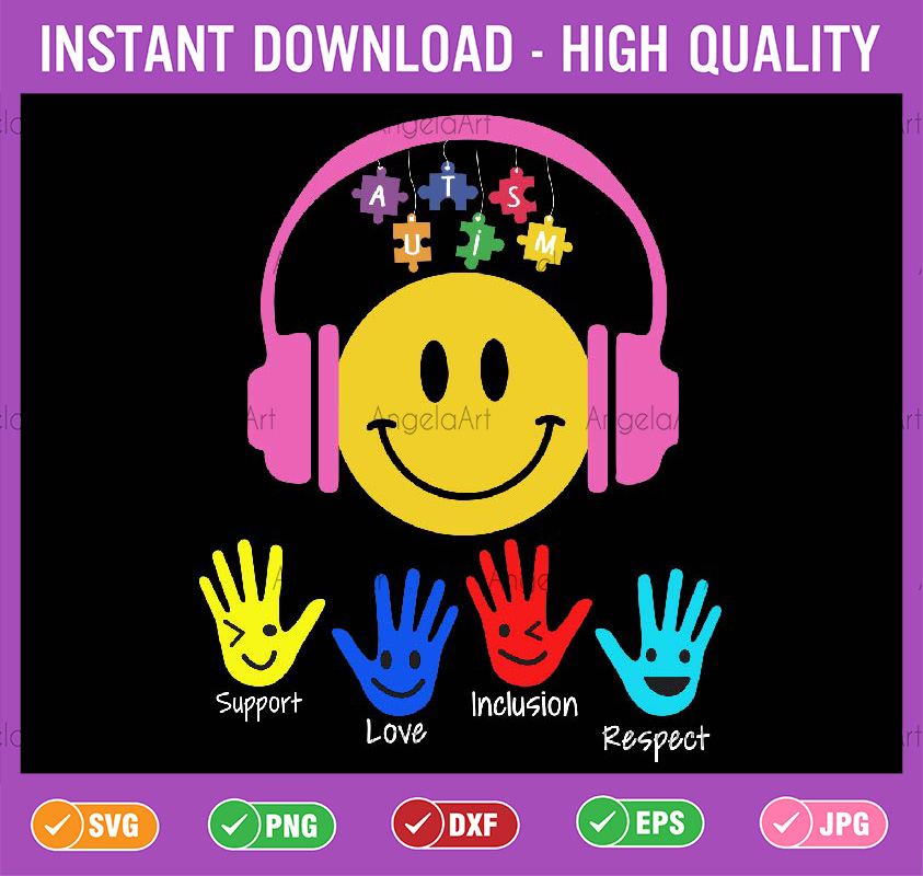 Autism Awareness Acceptance Autism Mom Teachers Svg, Smiley - Inspire ...