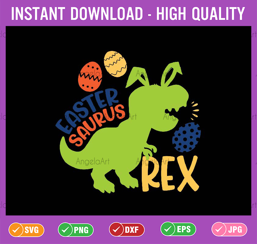 Easter Saurus Rex Trex Cute Dinosaur Svg, Eggasaurus Easter - Inspire ...