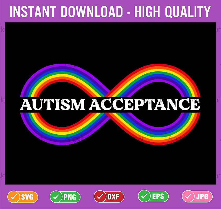 Rainbow Infinity Symbol Svg, Autism Acceptance Symbol Svg, A | Inspire ...