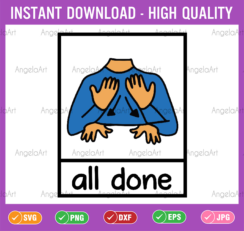 All Done Sign Language Speech Svg, Neurodiversity svg, Speec | Inspire ...