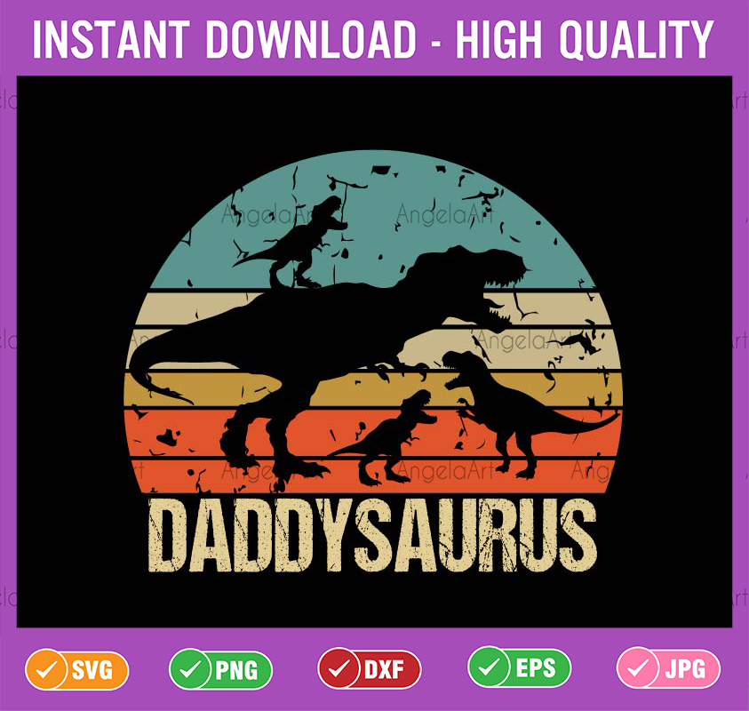 Daddy Dinosaur Svg, Daddysaurus 3 three Kids Svg, Daddysauru - Inspire ...