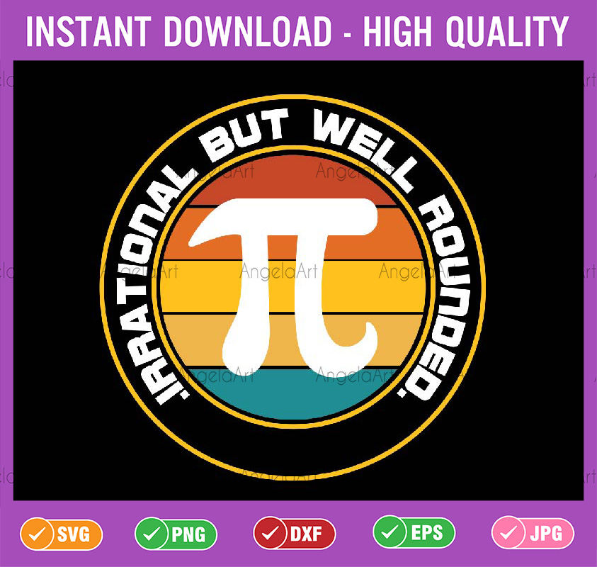Retro Pi Day Funny Math Equation Irrational But Well Rounded | Inspire ...