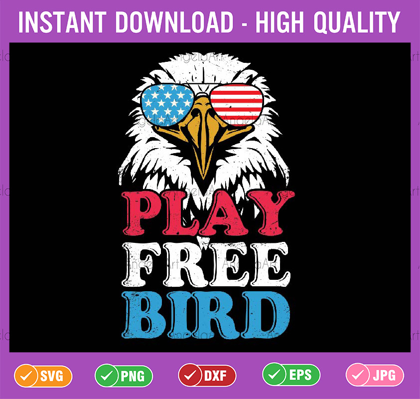 4th Of July American Flag Bald Eagle Mullet Play Free Bird S | Inspire ...