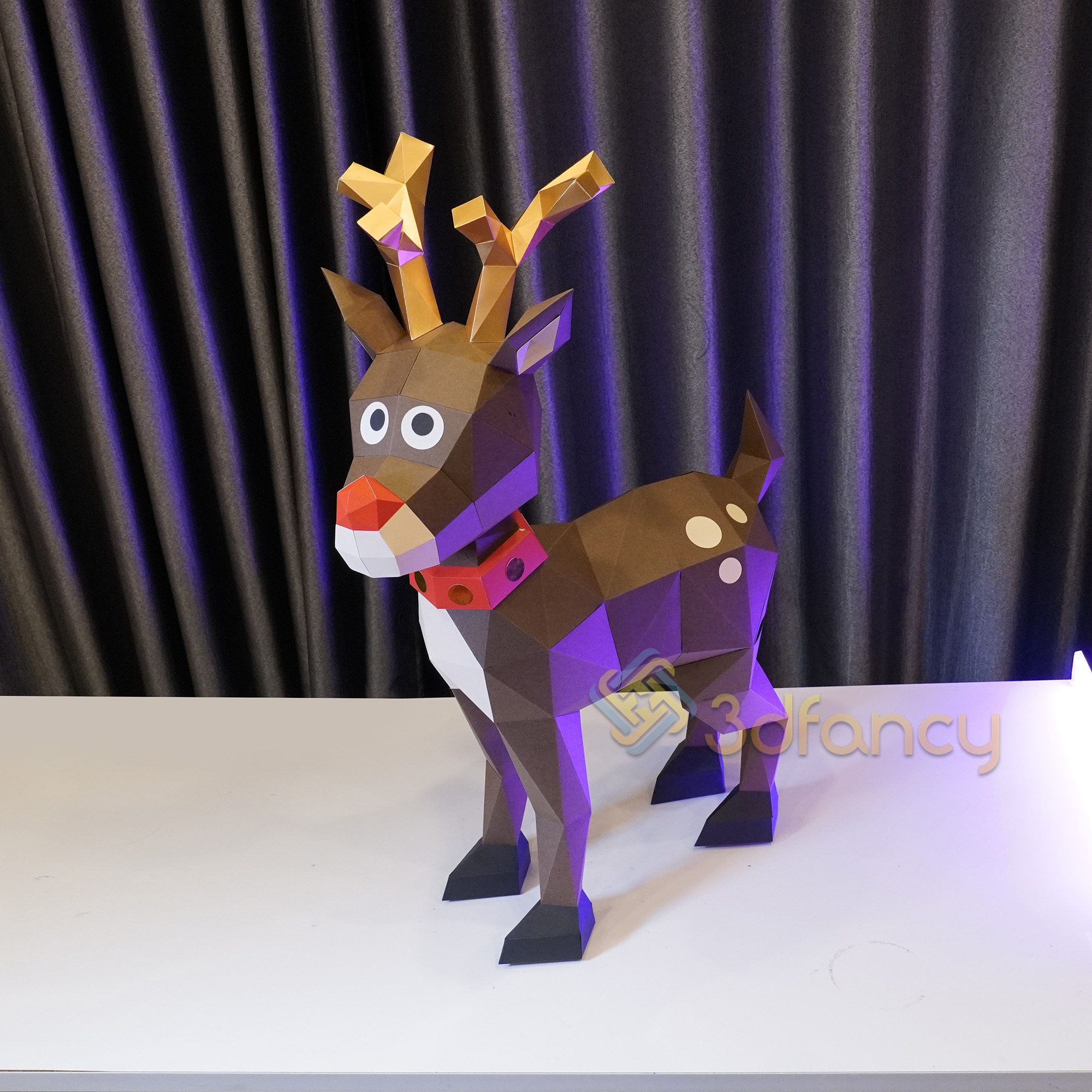 Reindeer Papercraft 3D Rudolph Paper Craft PDF, SVG Template | Inspire ...